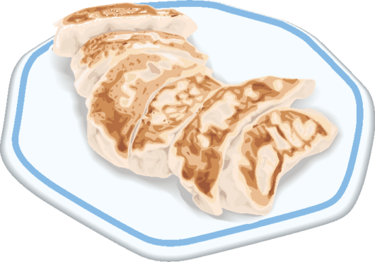 こんがりと焼けたギョーザのイラスト | コピペできる無料イラスト素材展